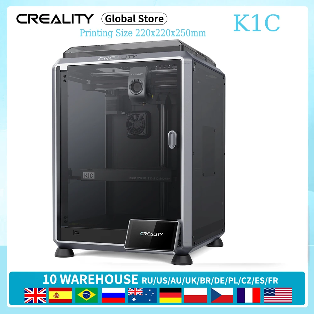 Creality 3d k1c impressora 3d, velocidade 600mm s, nivelamento automático, flexível construir ...